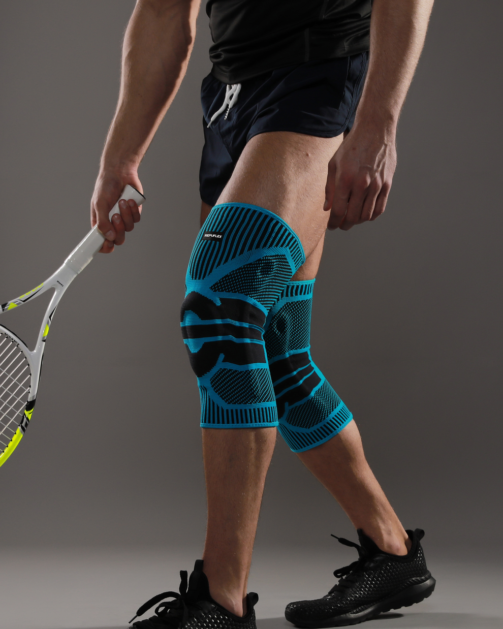 1 Single - Pro Knee Compression Sleeve Knee Brace (Unisex) with Silico ...